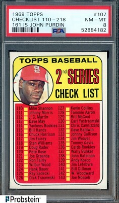 1969 Topps #107 Checklist 110-218 w/ Bob Gibson HOF PSA 8 NM-MT | eBay