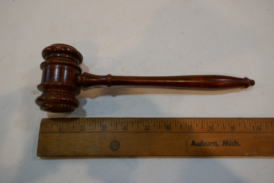 Unusual Red Oak Wooden Gavel About 10 inches long Used w scuffs | eBay