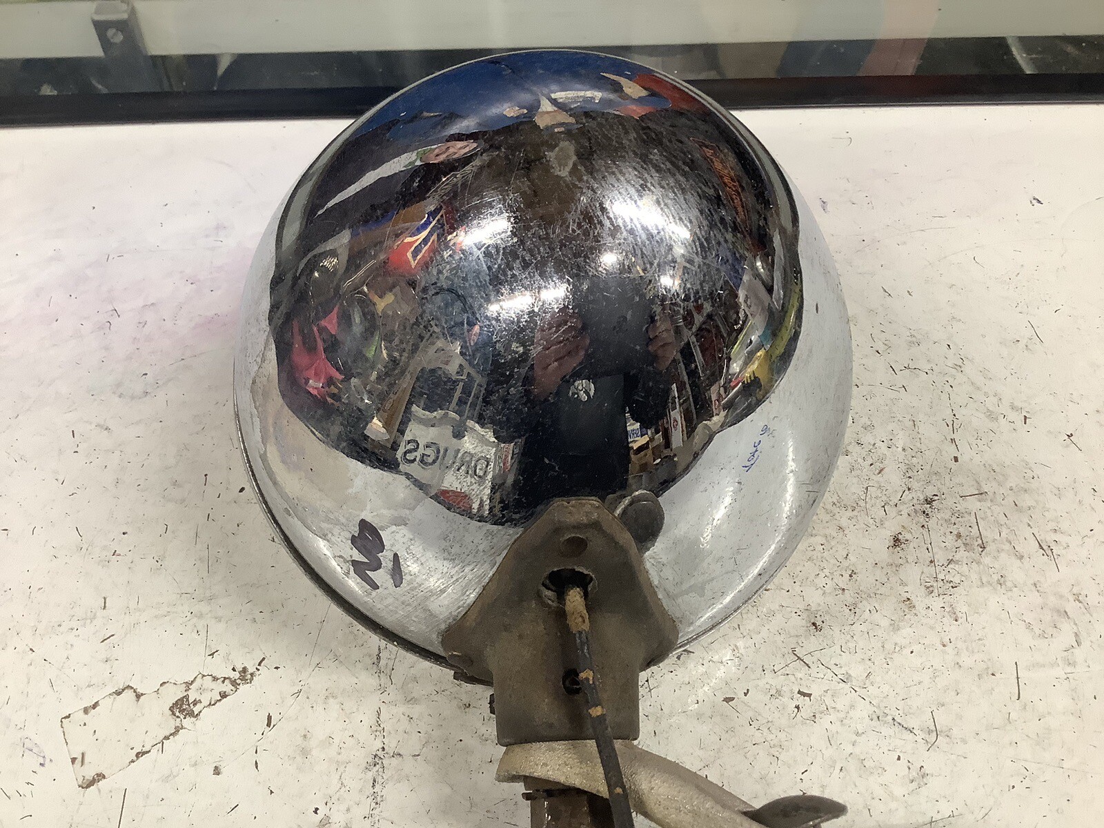 VINTAGE lamp oLd autoMobile UNITY Fog LIGHT amber APPLETON glass mount ...