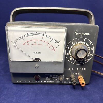 Vintage Simpson Model 715 Vacuum Tube AC Voltmeter FOR PARTS AND REPAIR ...