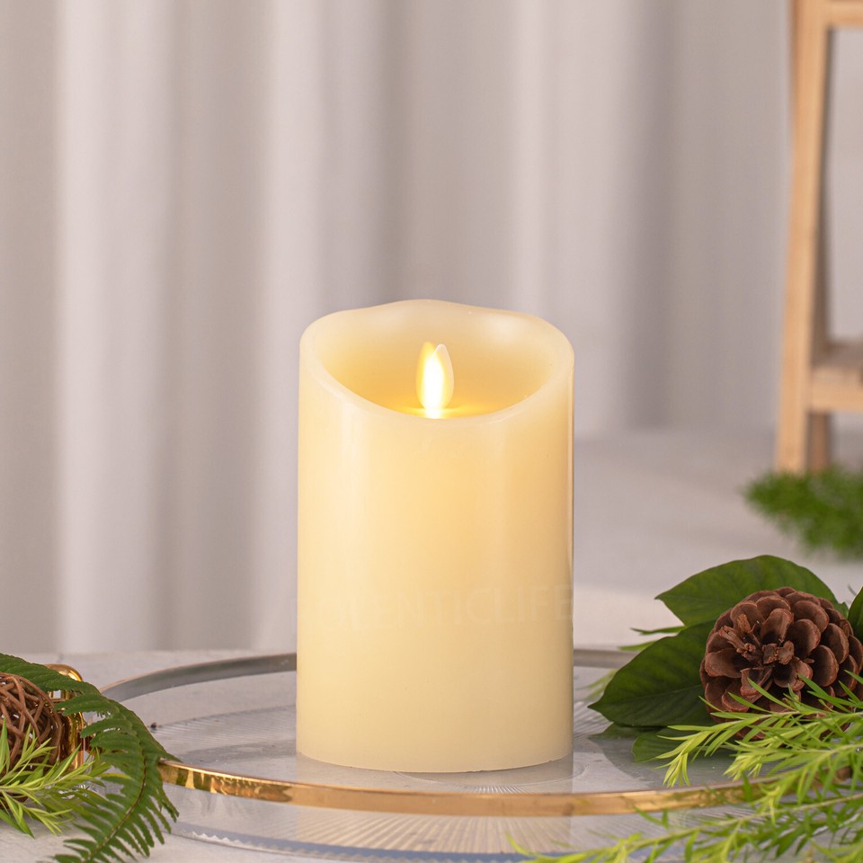 Luminara Flameless LED Battery Ivory Candles with Moving Wick Remote ...