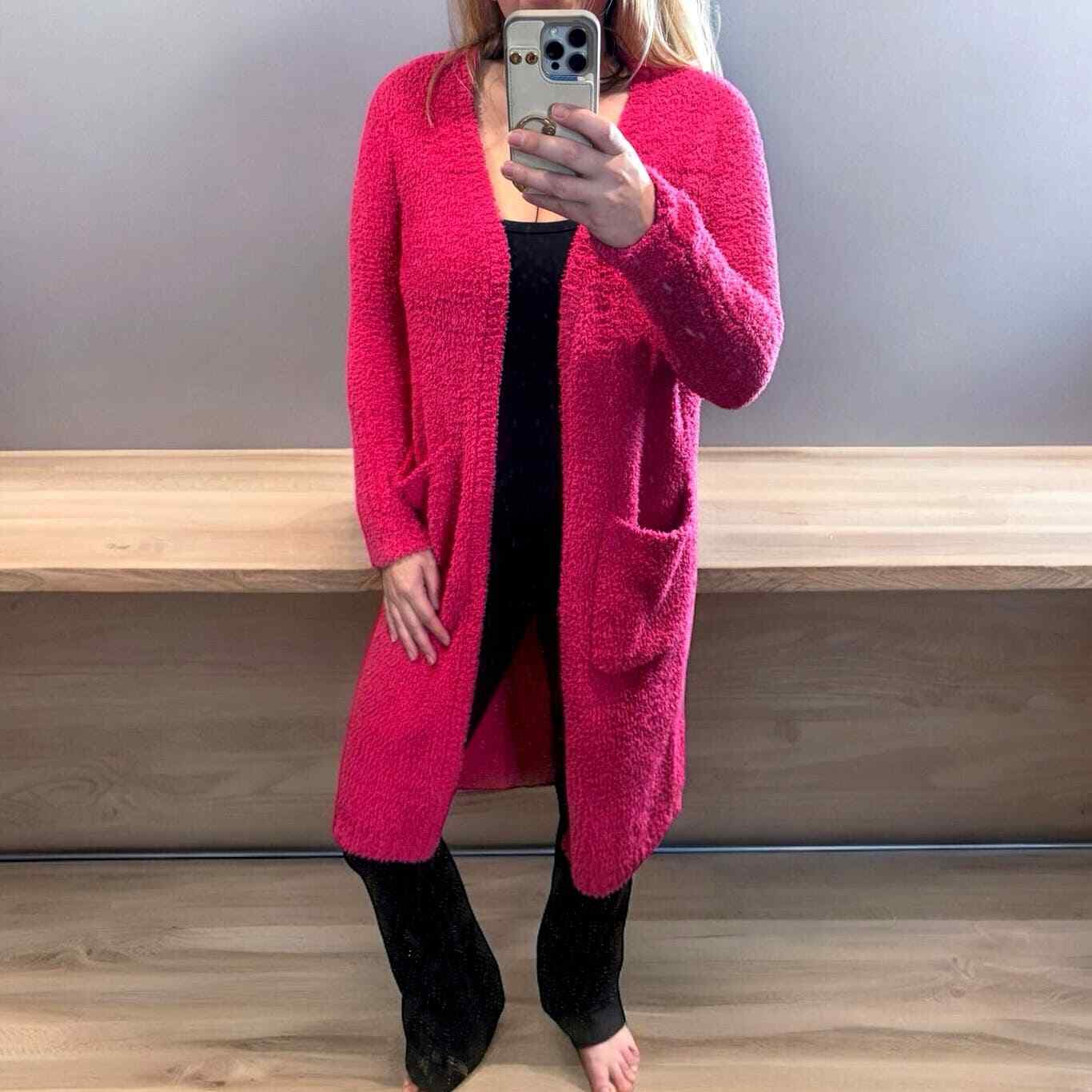 SHOW ME YOUR MUMU Hot Pink Fuzzy Cardigan | eBay