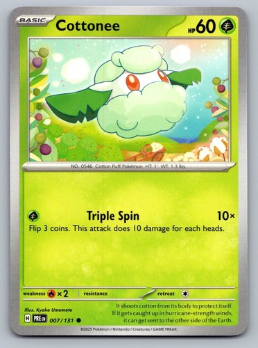 Pokemon TCG Prismatic Evolutions Cottonee #7 | eBay
