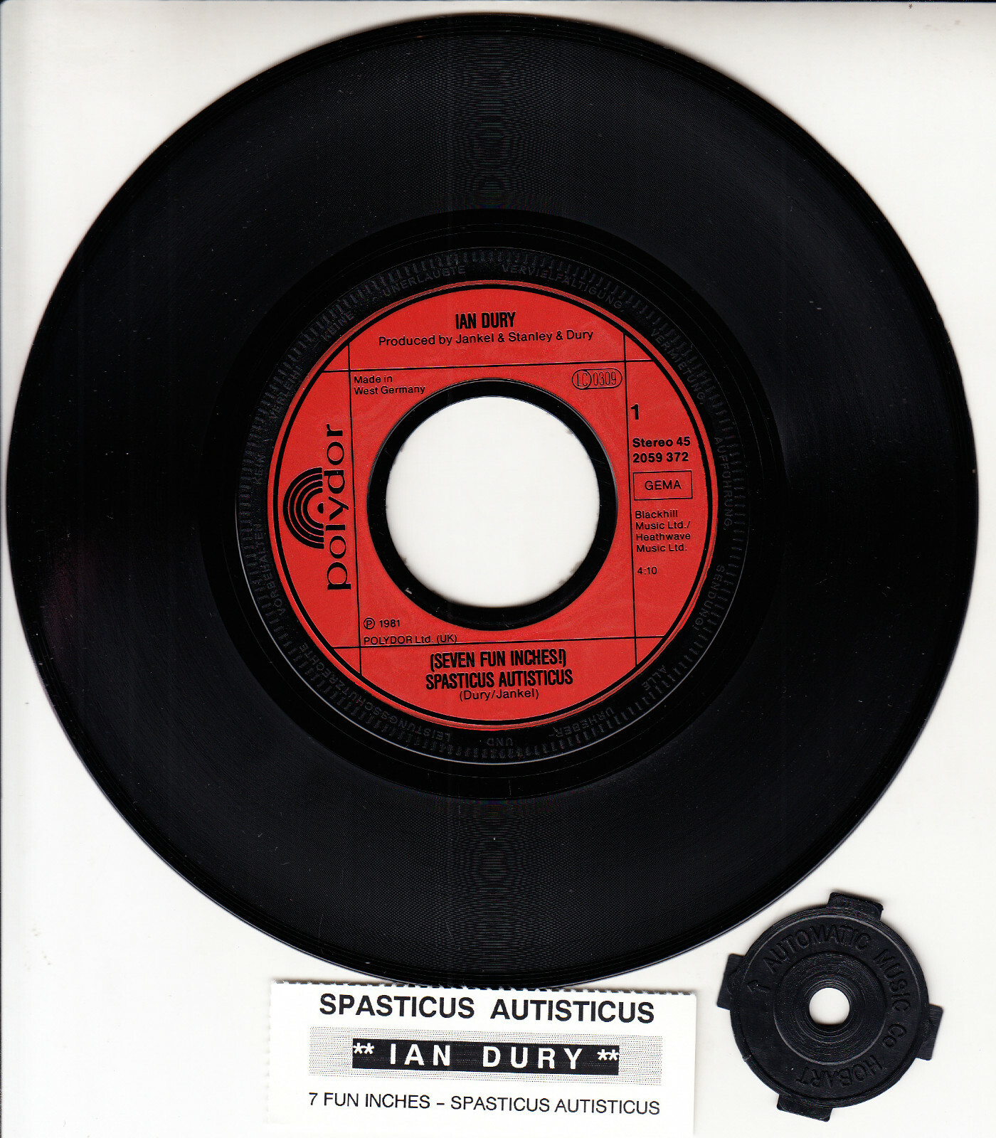 IAN DURY Spasticus Autisticus PICTURE SLEEVE 7" 45 record NEW + juke ...