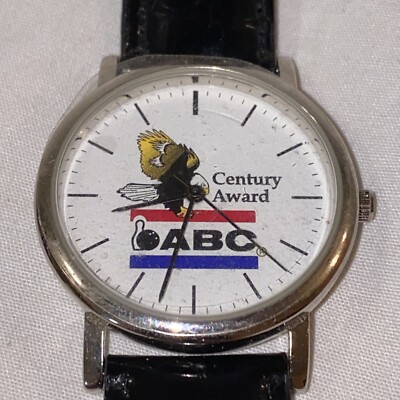 Vintage ABC Bowling Century Award Black Leather Quartz Watch. 1980s w ...