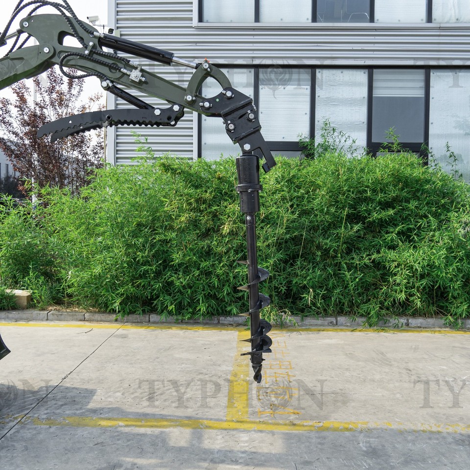 Auger Attachment For 2-3 ton Mini Excavator 7.9in Auger Bit Earth ...
