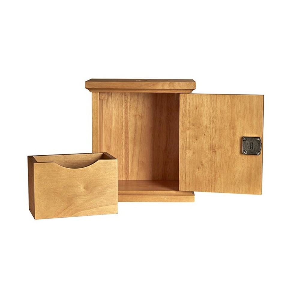 Offering Box with Lock & Removable Receptacle for Church Donations, 11 ...
