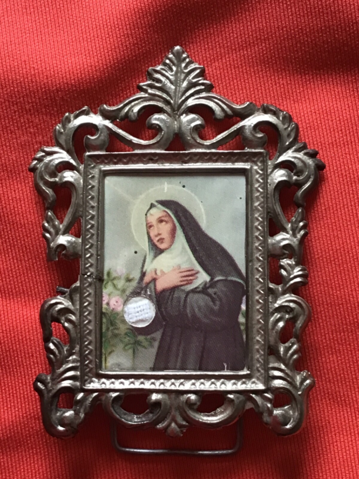 Ancient relic of Saint Rita ex indumentis from the clothes 1960th Rome ...