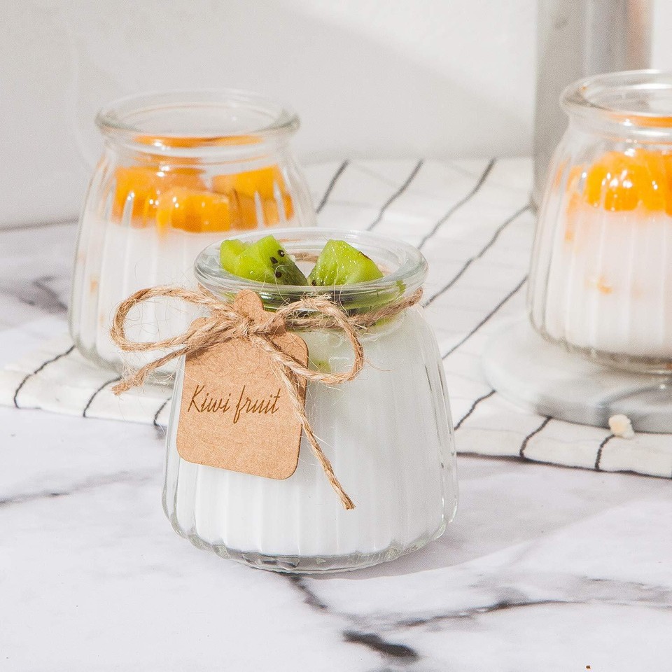 Small Yogurt Jars,4 oz Clear Glass Jars With Lids,Yogurt Container With Caps(... | eBay