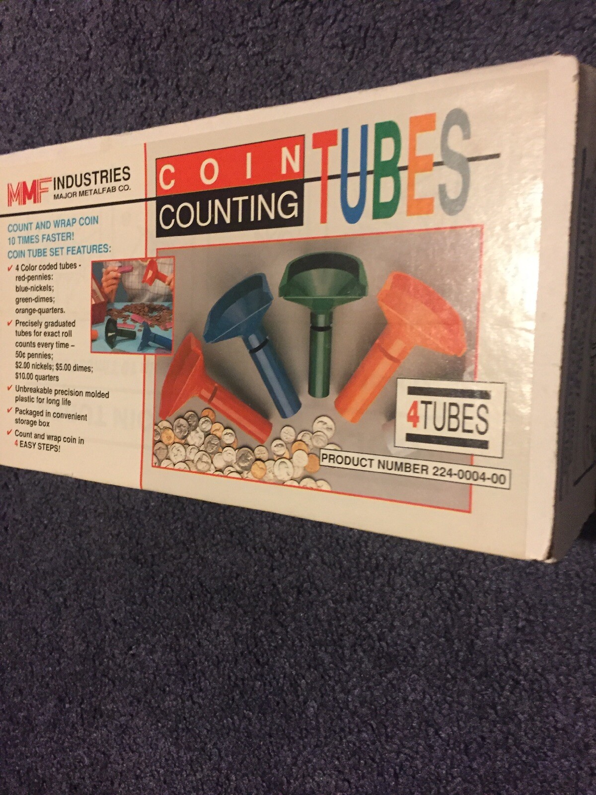 MMF Industries 224000400 Coin Counting Tubes Plastic Pk4 for sale ...