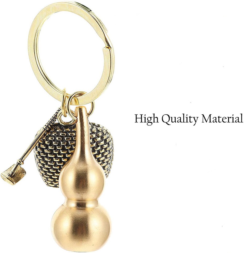 Brass Wu Lou Keychains Chinese Gourd Feng Shui Hu Lu Pendant Key Ring葫芦 ...