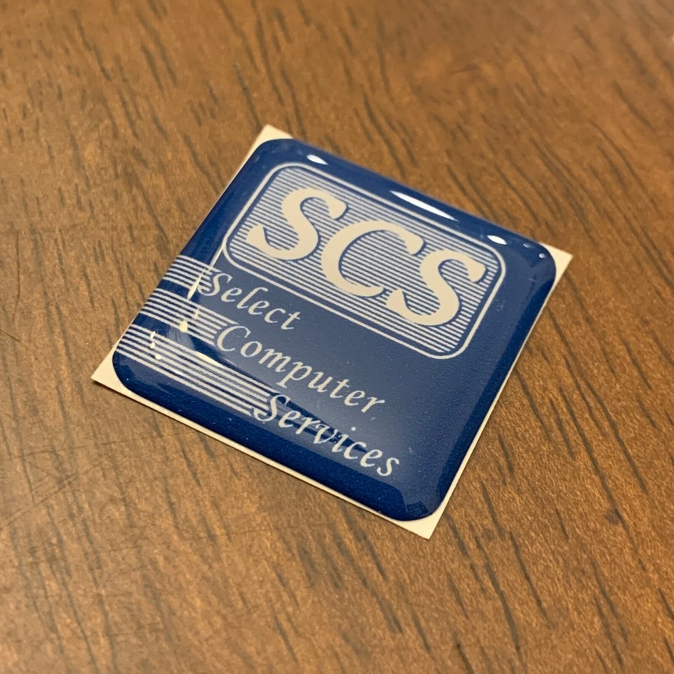 Custom Vintage 386 486 Computer Case Badge Domed Sticker Retro PC SCS ...