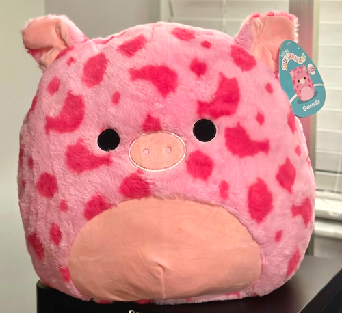 Squishmallows Gwendle The Fuzzy Pig Plush 16" Fuzzamallow Pink Stuffed ...