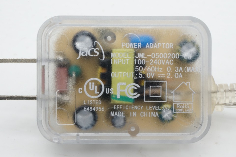 New Genuine OEM Solution Jacs JML-0500200-LW 5VDC 2A Power Cord Adapter ...