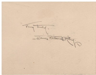 James Whitcomb Riley Signature on 3.5" x 3" Card | eBay