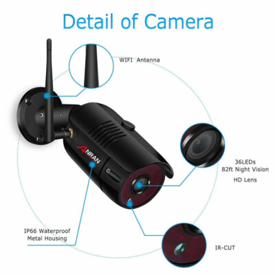 Anran AR-B360-WiFi / 3.6MM Lens / 1080p / Replacement Camera with Power ...