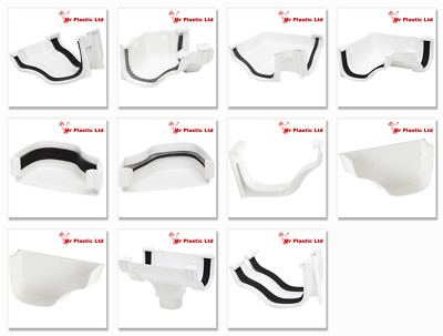 Polypipe 130mm Extra Capacity Ogee Gutter Fittings in White | eBay UK