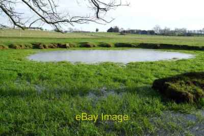 Photo 6x4 A frozen pond Baynhall A frozen pond with Park Farm in the ...