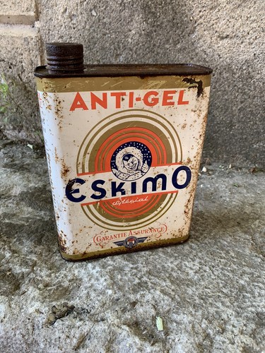 Ancien bidon huile collection ESKIMO old oil can collector automobilia ...