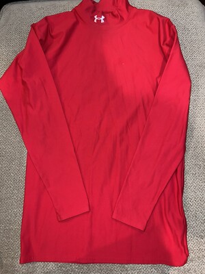 Mens Jock Under Armour Spandex Compression Long Sleeve Shirt red XL | eBay