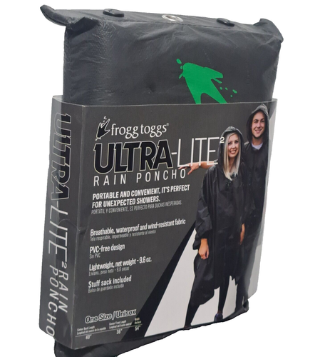 Frogg Toggs Ultra-Lite 2 Rain Poncho Suit ONESIZE UNISEX Rain Coat NWT ...