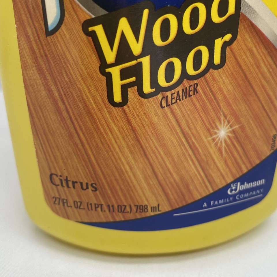 PLEDGE Wood Floor Cleaner Gold Bottle Citrus Scent SC Johnson NEAR FULL ...