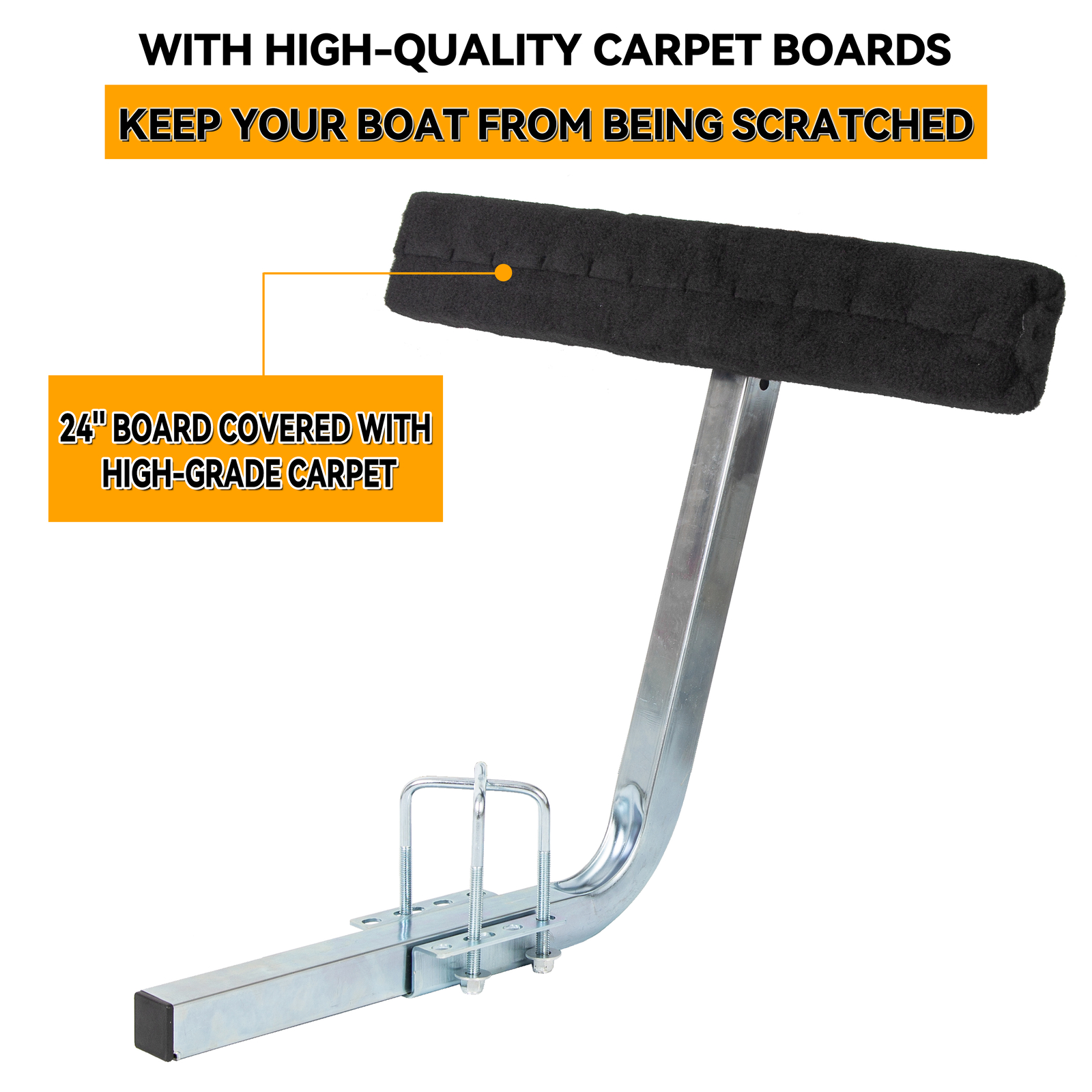 Boat Trailer 2' Side Guide On Bunk Boards Carpeted Kit 75 Degree w ...