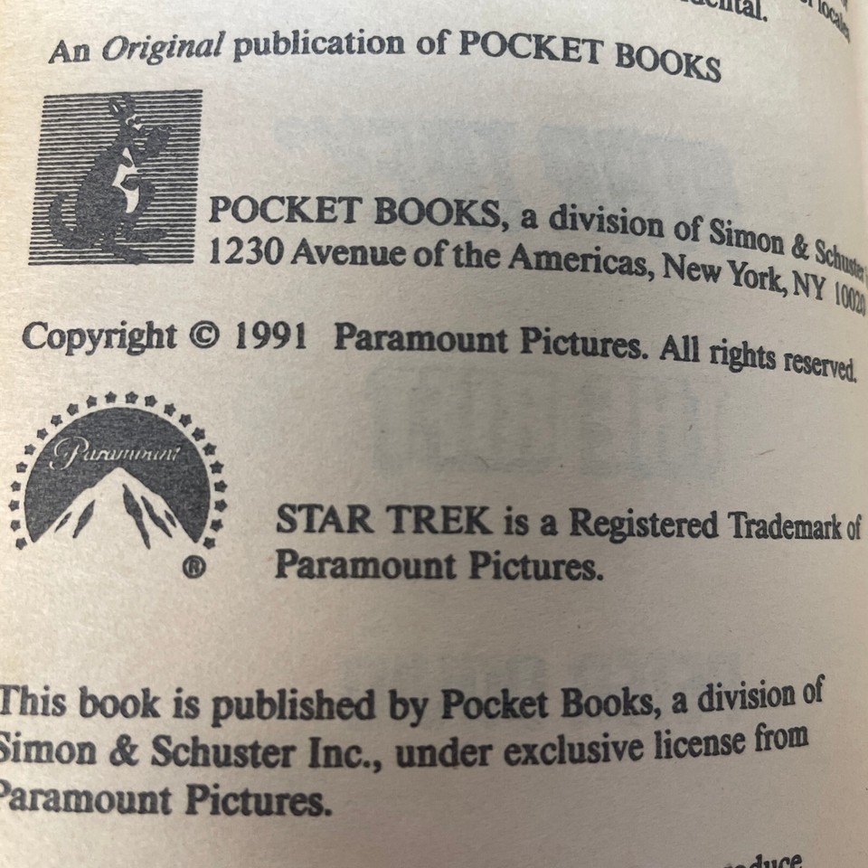 Star Trek The Rift Science Fiction Paperback Book Peter David Pocket ...