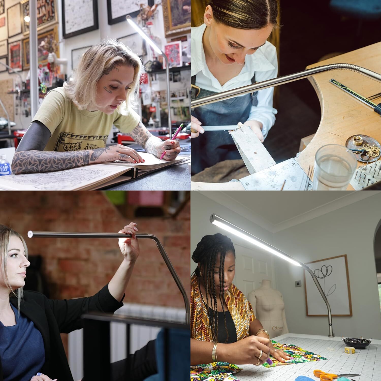 Daylight Company, LLC U35108 Slimline 3 Table Lamp-LED-80 Brushed Steel ...