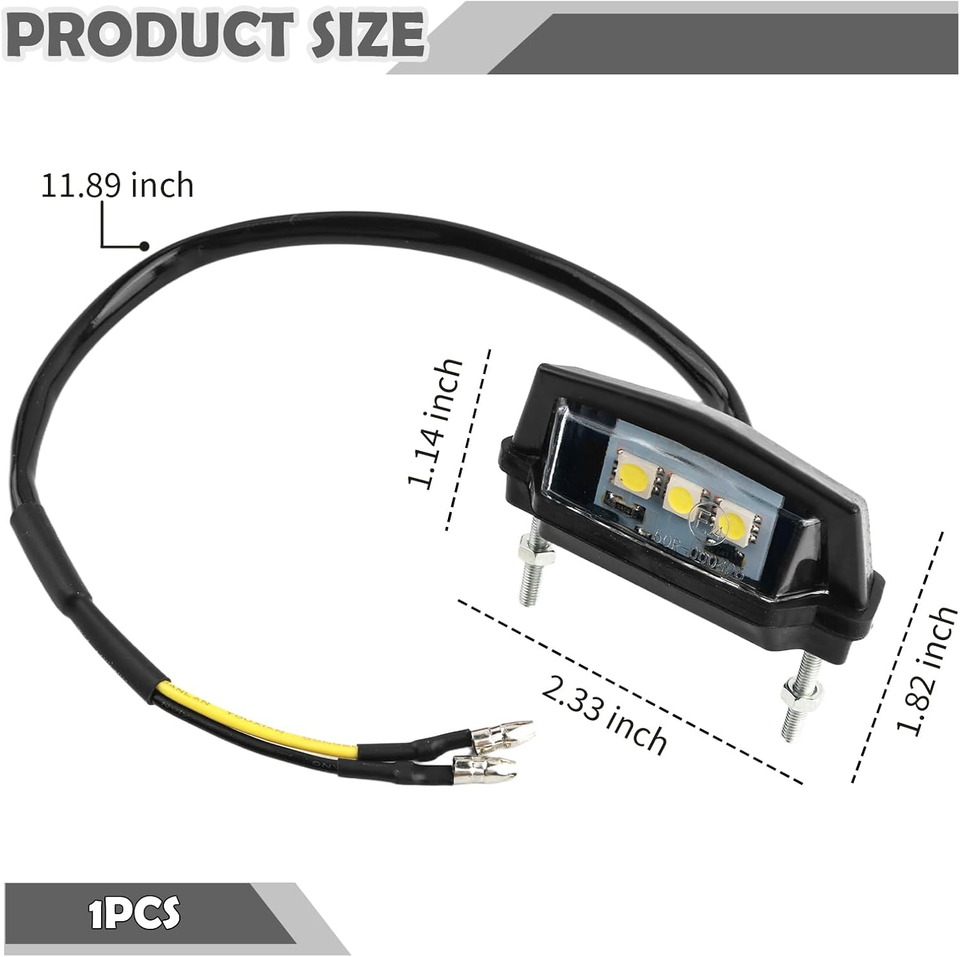 License Plate Light for Motorcycles,12V Shockproof and Sealing LED ...