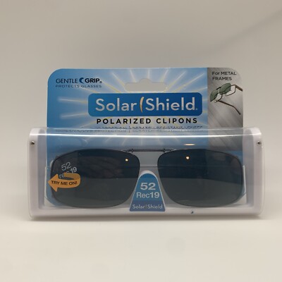SOLAR SHIELD 52 REC19 CLIP-ON POL POLORIZED SUNGLASSES FOR METAL FRAME ...