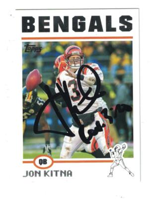 Jon Kitna AUTOGRAPHED 2004 TOPPS FOOTBALL CARD SIGNED CINCINNATI ...