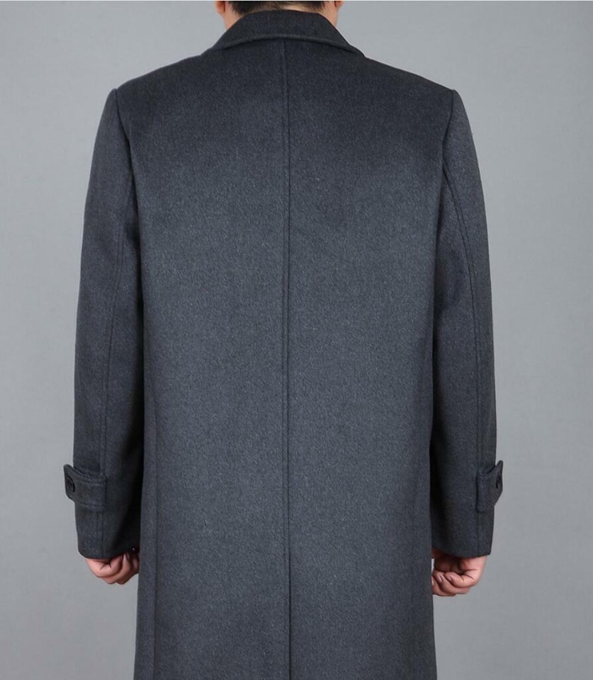 Winter Mens Woolen Cashmere Overcoat Business Leisure Knee Length Coat ...