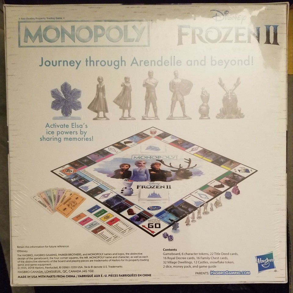 Monopoly Game: Disney Frozen 2 Edition Board Game for Ages 8 and Up ...