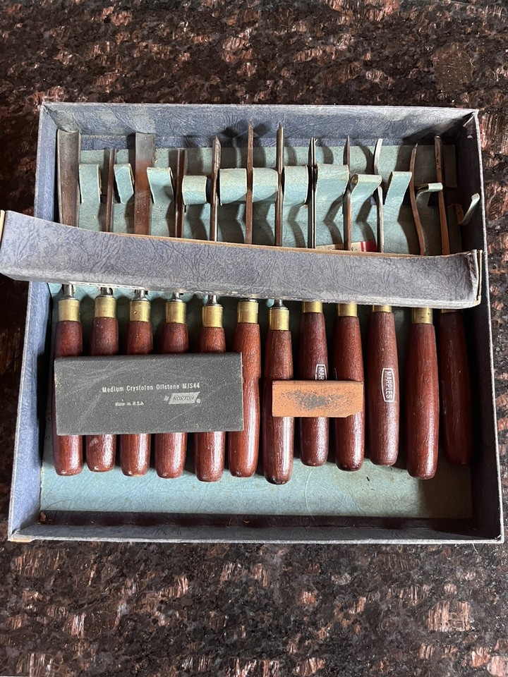 Vintage Marples 12 Piece Wood Carving Set Wood With Box and Blade ...