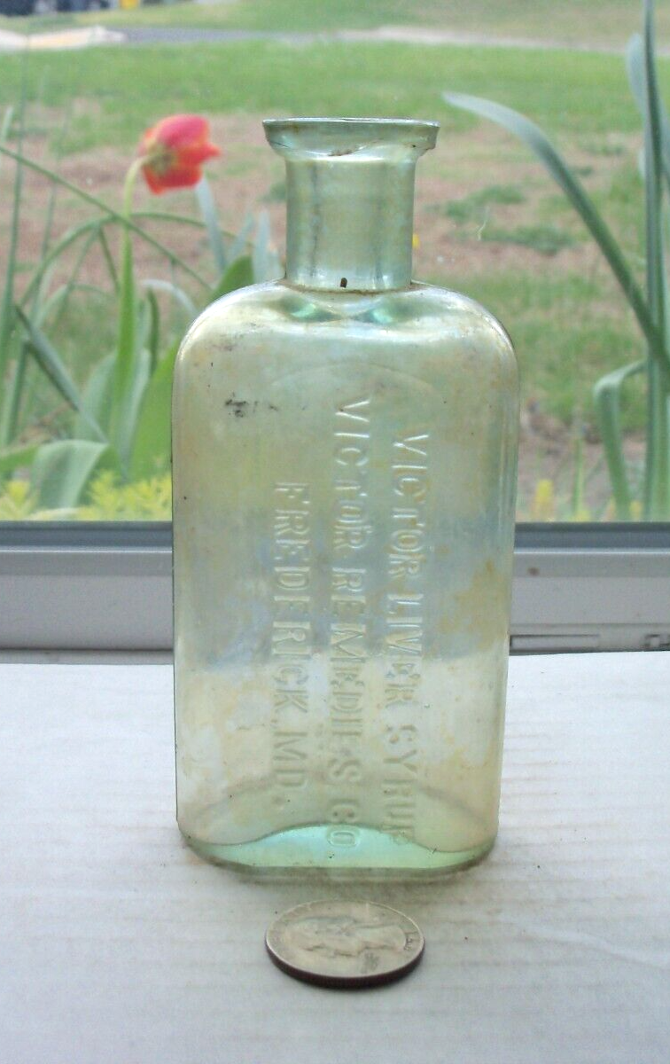 RARE MEDICINE EMBOSSED,VICTOR LIVER SYRUP VICTOR REMEDIES CO FREDERICK ...