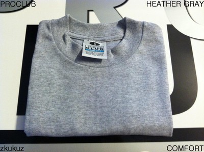 1 NEW PROCLUB COMFORT PLAIN T-SHIRT BLANK HEATHER GRAY TEE PRO CLUB S ...