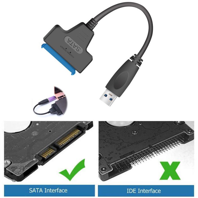 USB 2.0 To SATA 22 Pin Laptop Hard Disk Drive SSD Adapter Converter Cable`vm | eBay