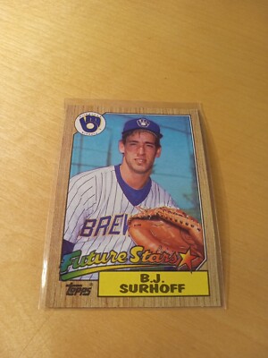1987 Topps #216 B.J.SURHOFF Milwaukee Brewers ROOKIE Baseball Card ...