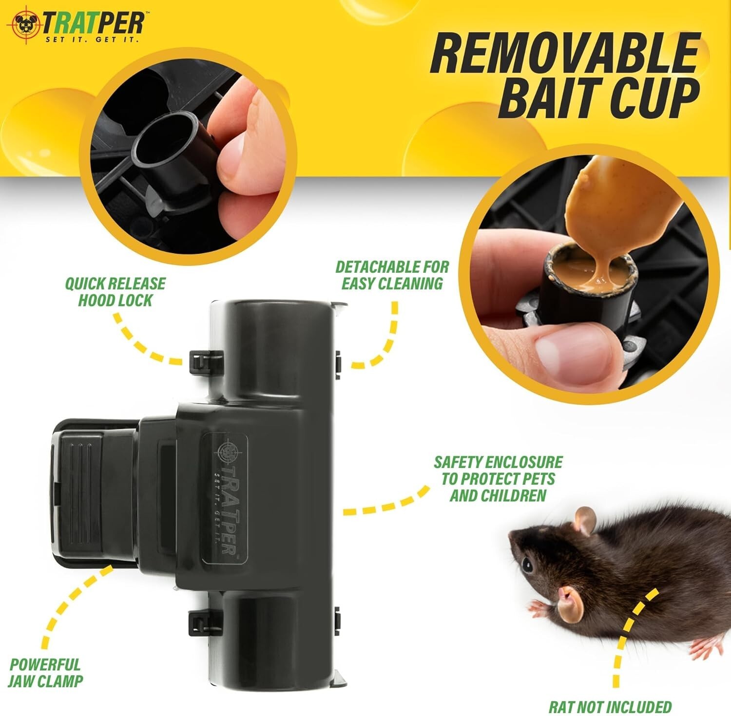 2 Pk Covered Rat & Chipmunk Traps, Humane Snap Trap, Safe, Reusable ...