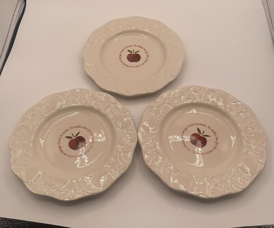 3 Cracker Barrel Plates Apple Collection by Wendy Bentley | eBay