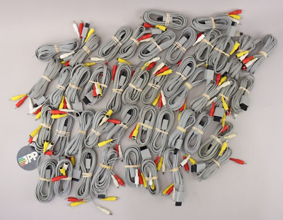 Lot 42 Genuine OEM Nintendo Wii Composite RCA A/V AV Audio Video Cables ...