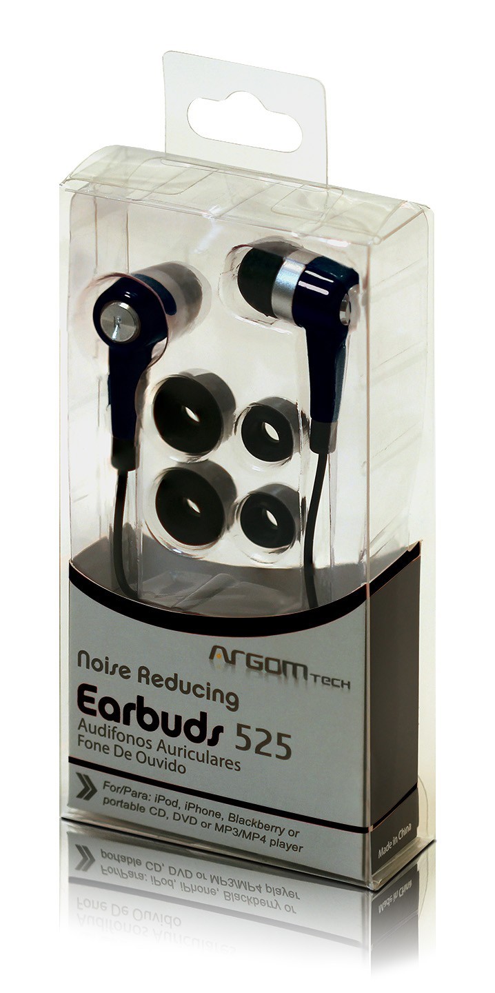 100 New-Argom Tech Noise Reducing Earbuds 525 in black, red, white or ...