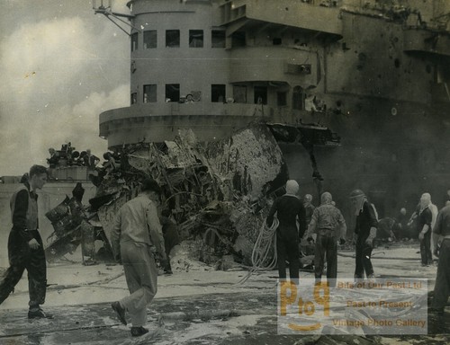 Japan Sakishima Islands Warship HMS Formidable Kamikaze attack Old Photo 1945 #1 | eBay