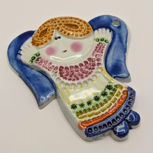 Gensini Ceramiche Hand-Painted Italian Angel Ornament Yellow Ceramic ...
