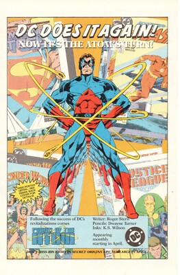 1988 POWER OF THE ATOM DC Comics Promo PRINT AD - ROGER STERN, TURNER ...