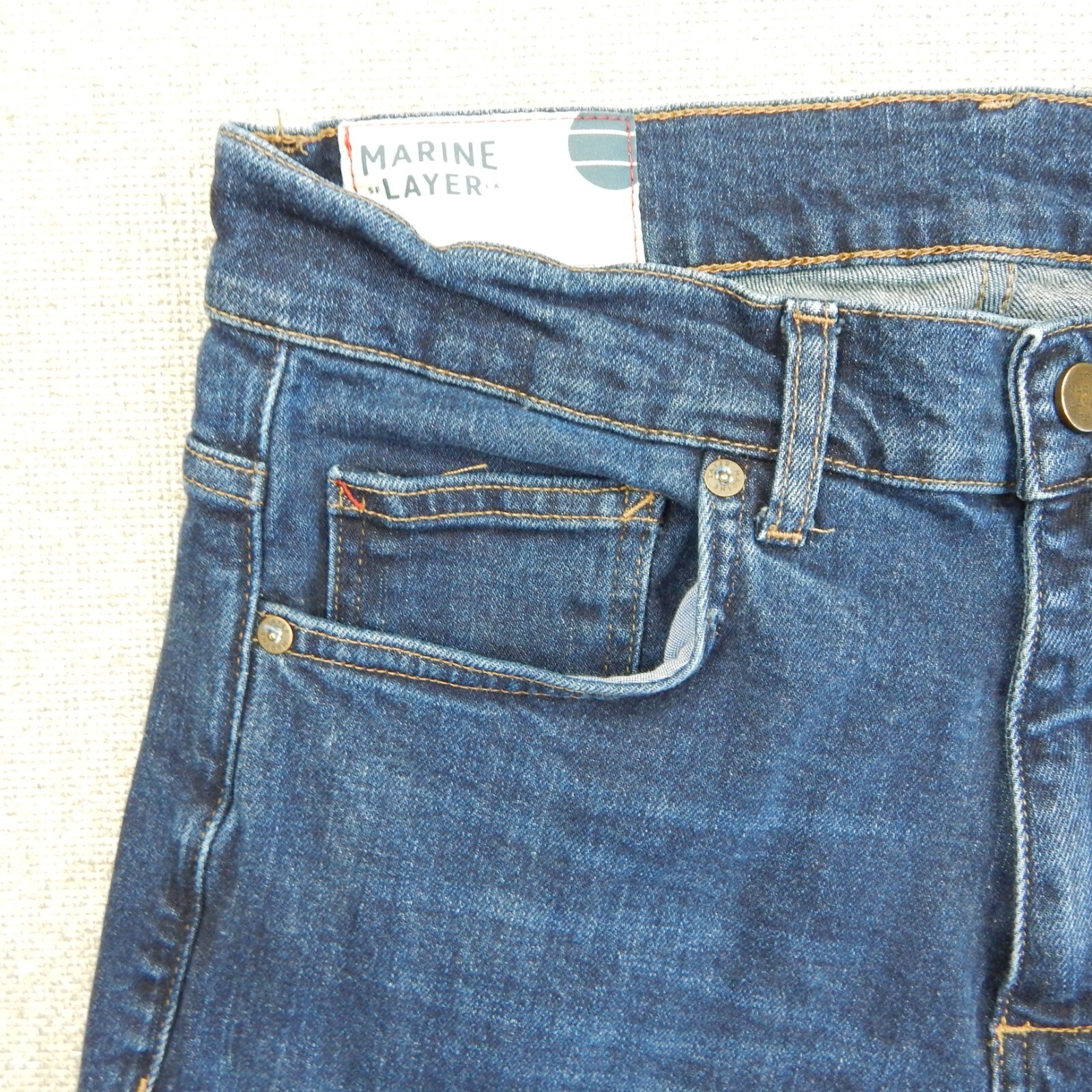 Marine Layer Jeans Mens 33 x 32 Original Slim Blue Da… - Gem