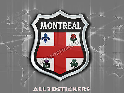3D Emblem Sticker Resin Domed Flag Montreal - Adhesive Decal Vinyl | eBay