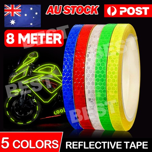 8m Reflective Tape Adhesive Sticker Strip Hi-Vis Bicycle Bike Car Truck ...