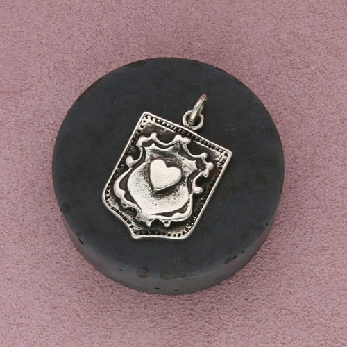 sterling silver vintage heart fob shield pendant | eBay